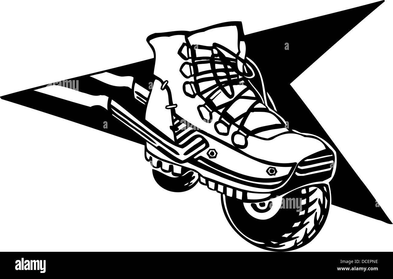 Roller skates. Vinyl-ready design Stock Photo - Alamy