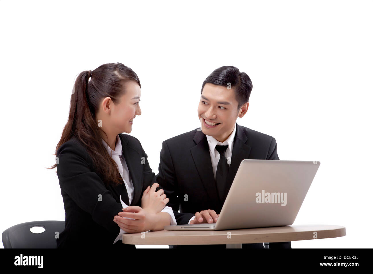 Business people using computer Stock Photo - Alamy