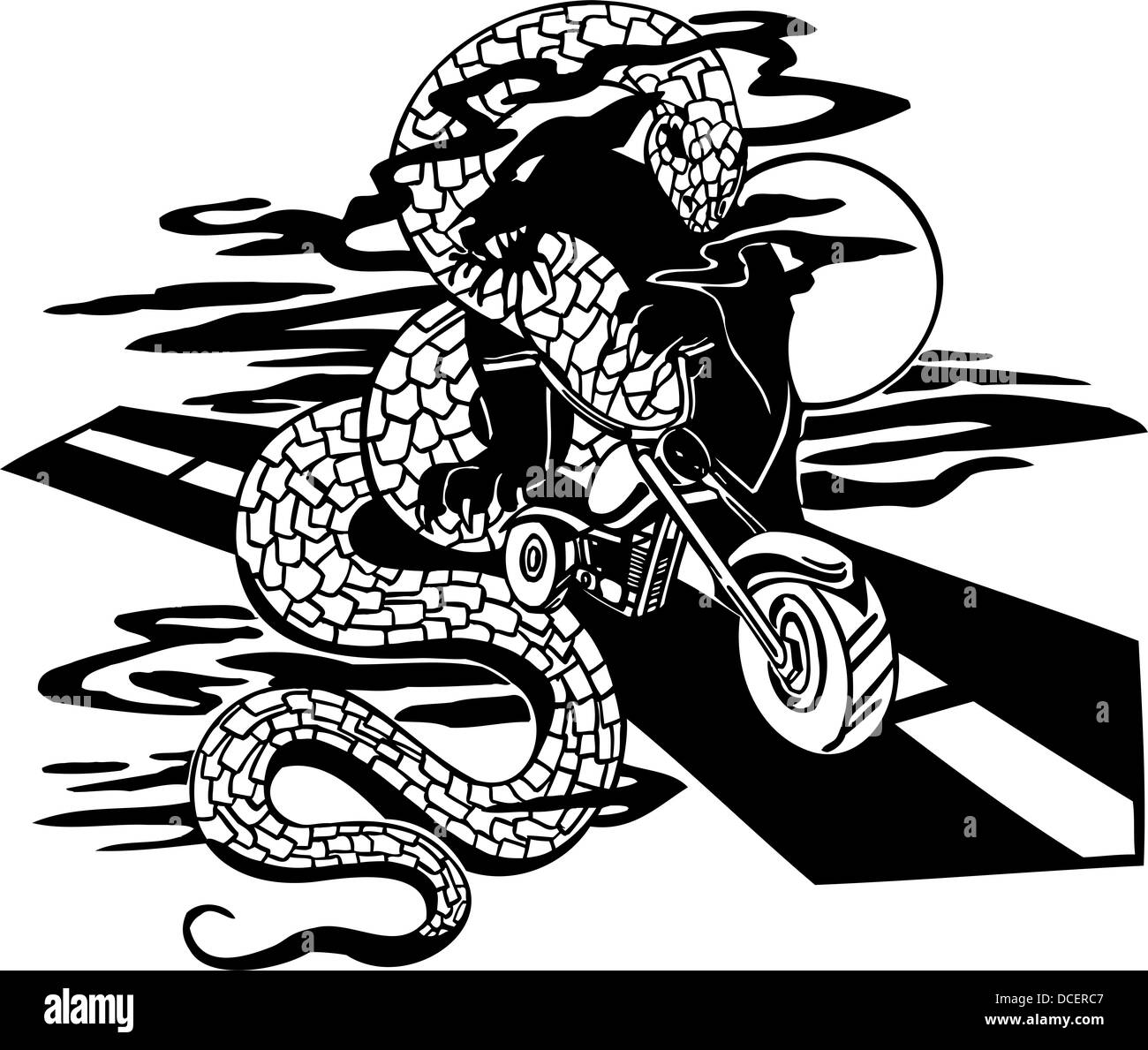 Snake and Motorcycle - Vinyl-ready design Stock Photo - Alamy