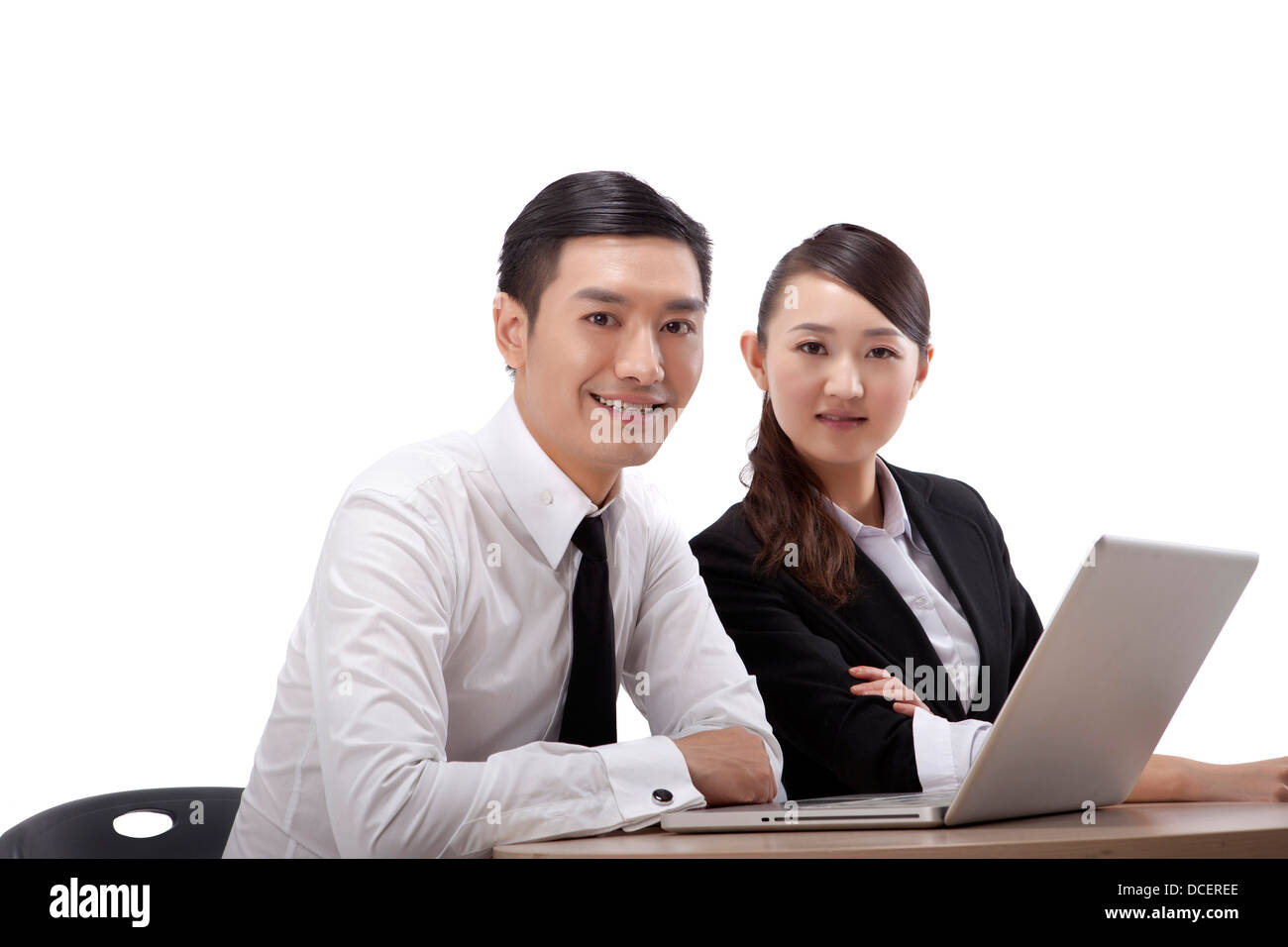 Business people using computer Stock Photo - Alamy