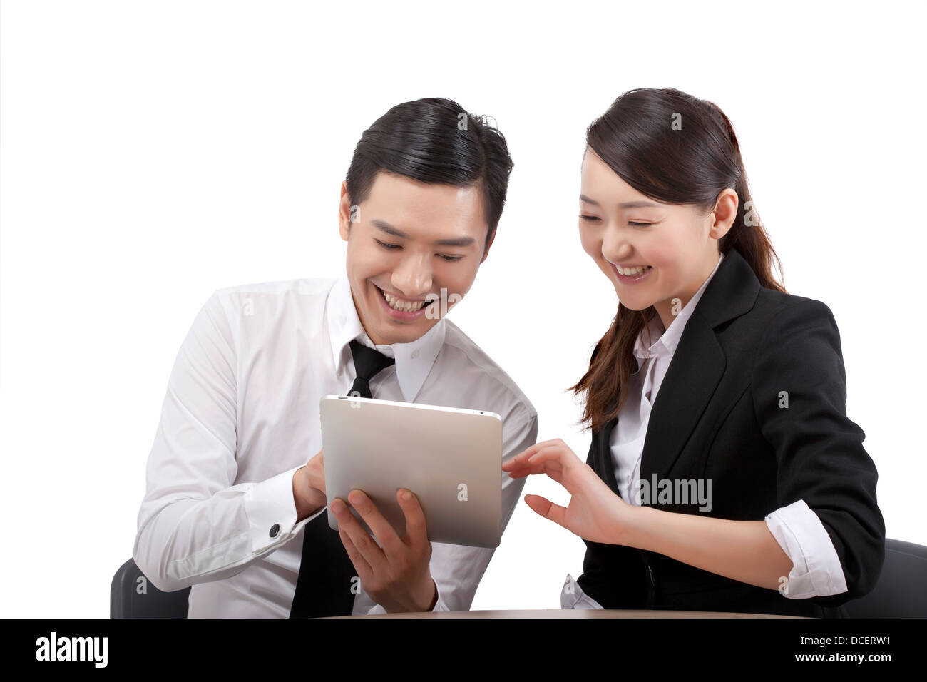 Business people using iPad Stock Photo - Alamy