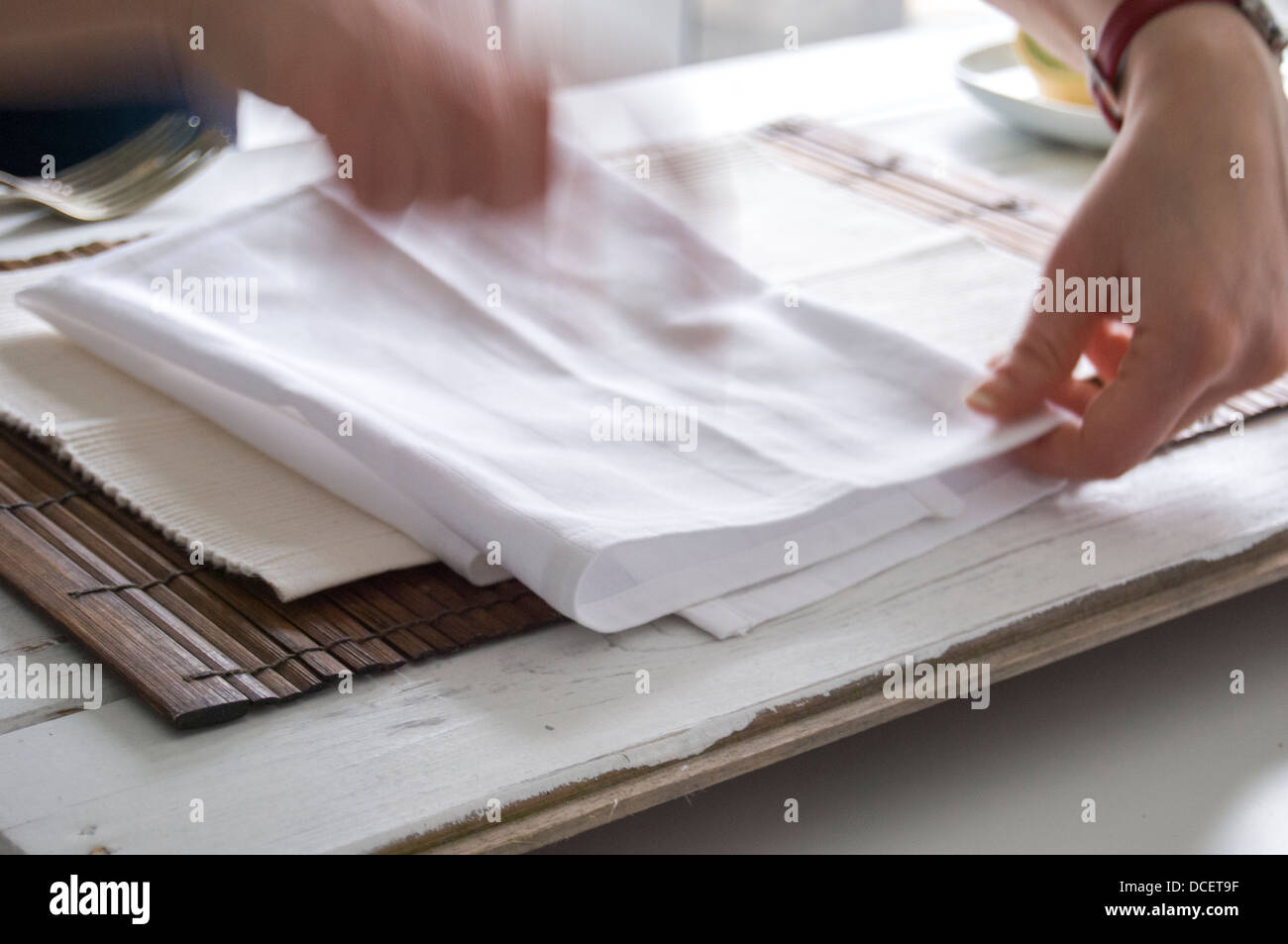 Laying the Table Stock Photo - Alamy