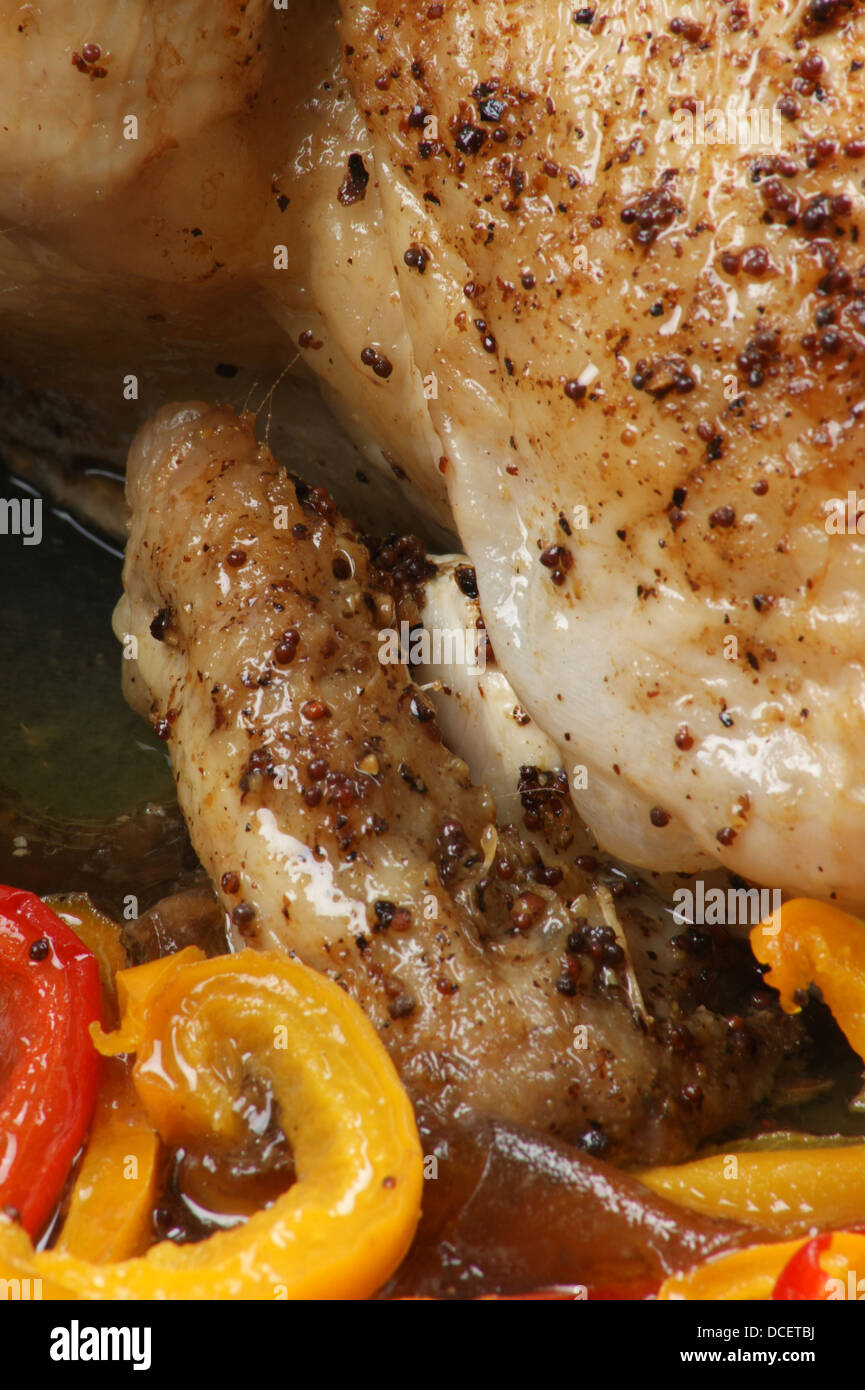 roasted delicious chicken with fresh vegetable Stock Photo - Alamy