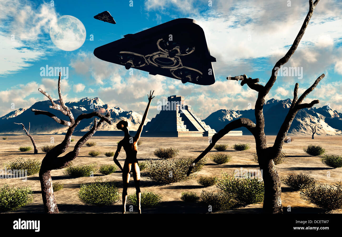 Alien Greeting , Interdimensional Spacecraft Stock Photo - Alamy