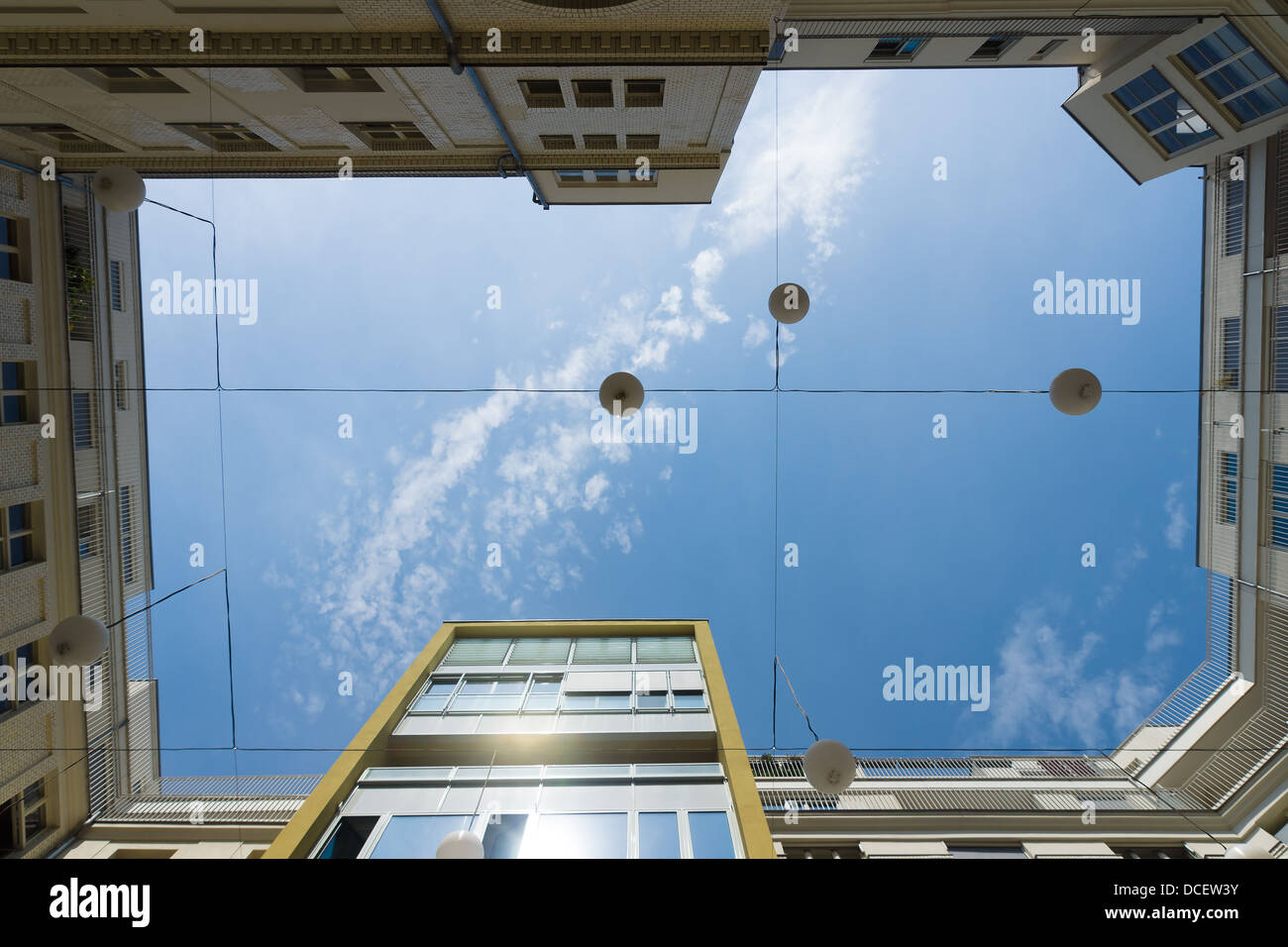 The sky view of a courtyard house Stock Photo - Alamy