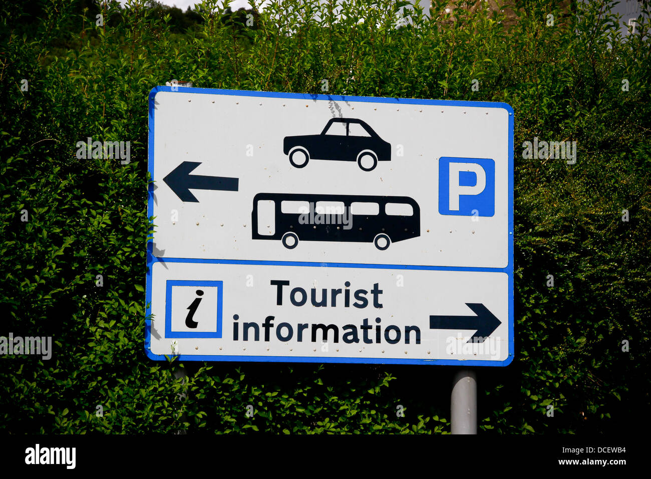 Car and coach park and tourist information direction sign UK Stock ...