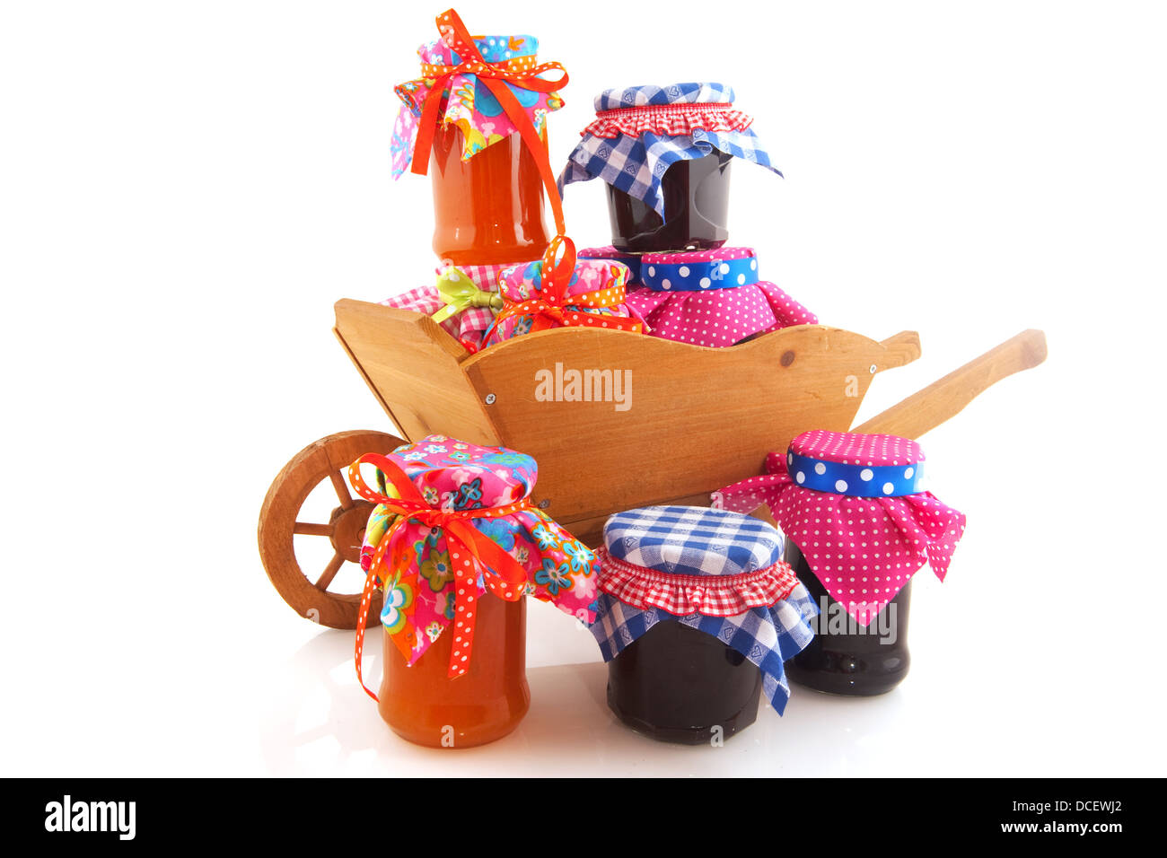 Homemade pots with fruit jam Stock Photo - Alamy