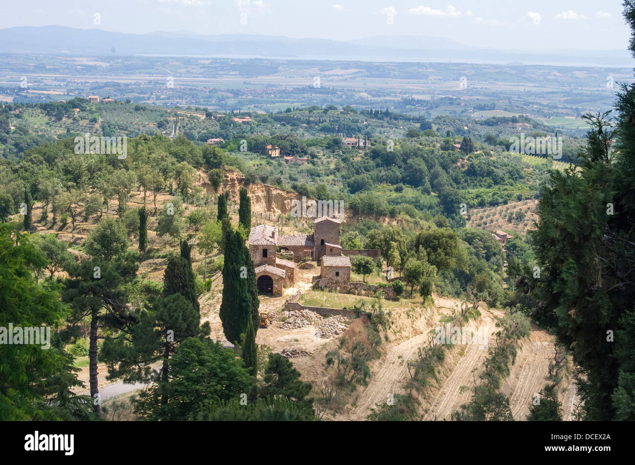 Building in Fields Stock Photo - Alamy