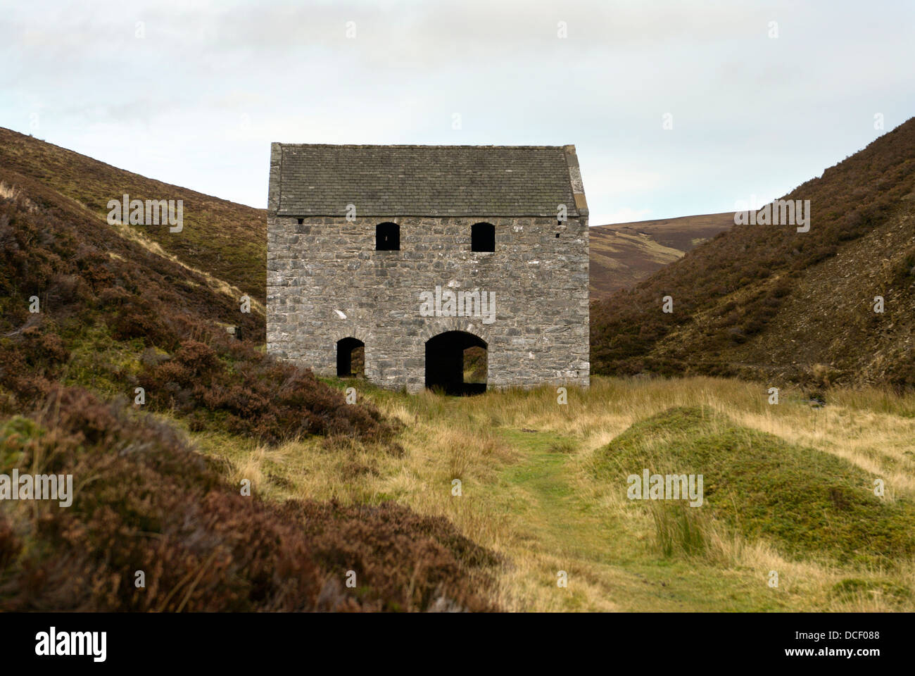 The disused Lecht Iron Mine Building near Corgarff Scotland Stock Photo ...