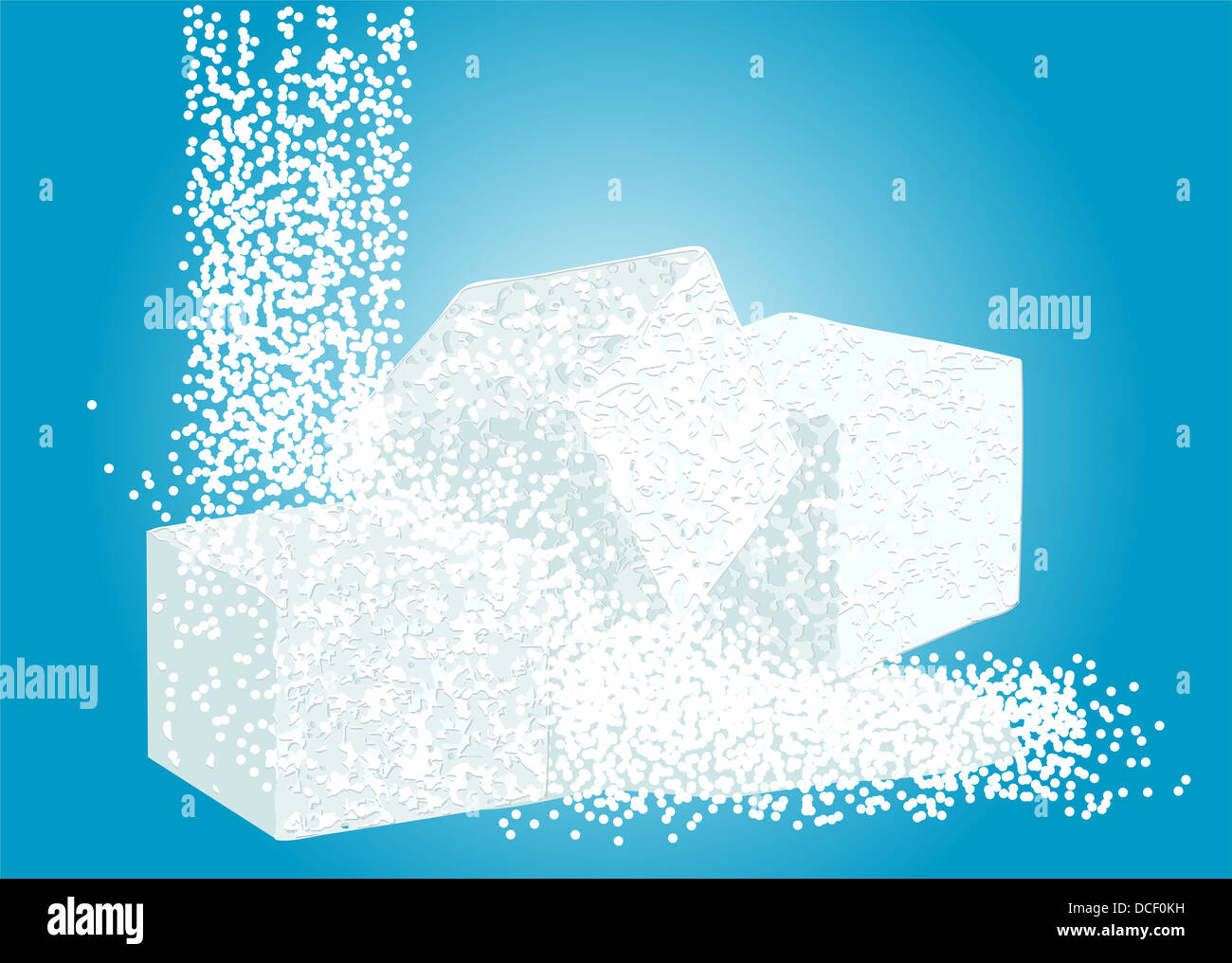 granulated sugar and lump sugar Stock Photo - Alamy