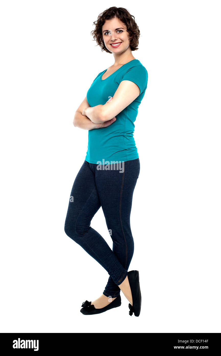 Full length shot of a gorgeous woman striking stylish pose, studio shot ...