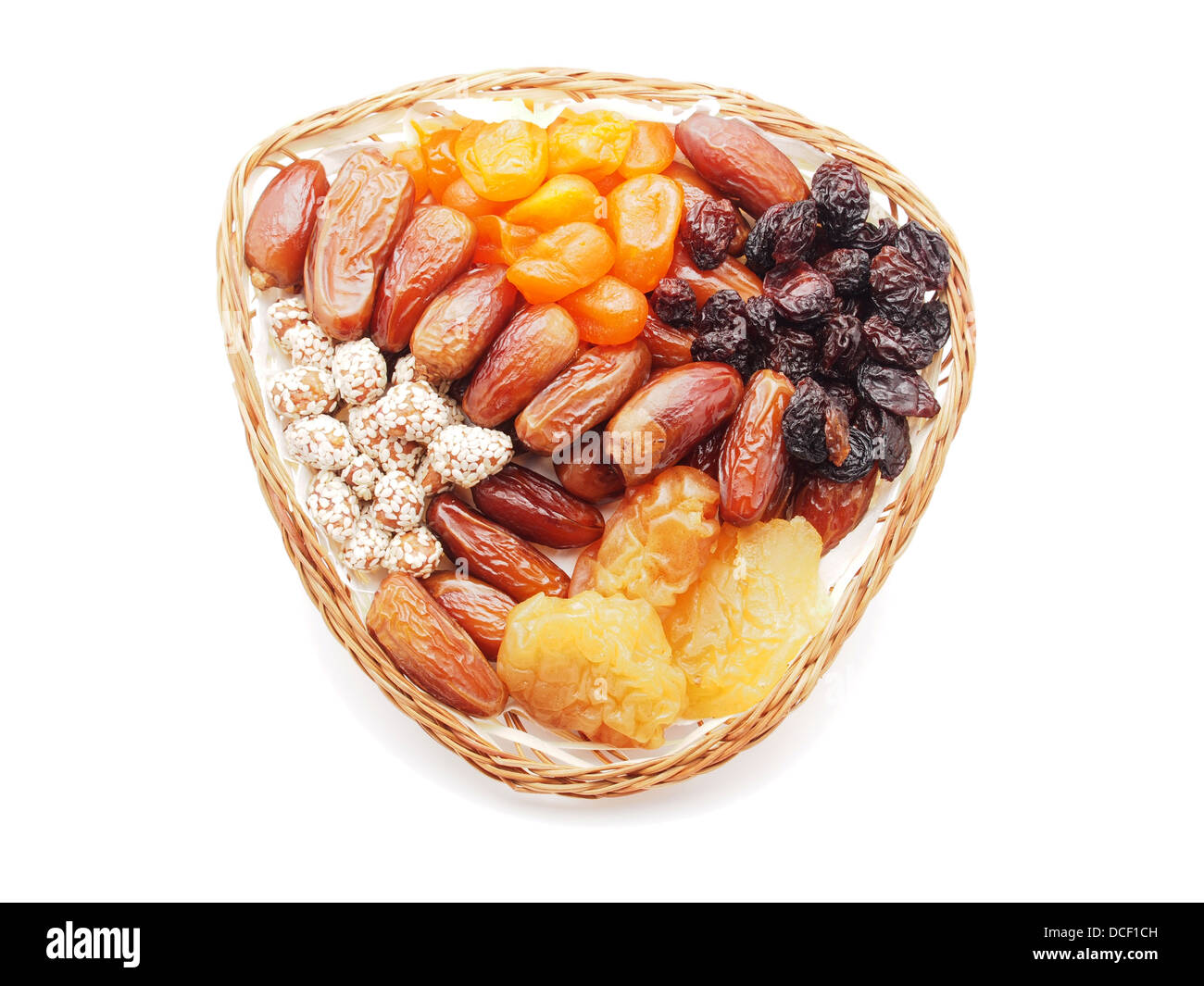 Dried fruits on white background Stock Photo - Alamy