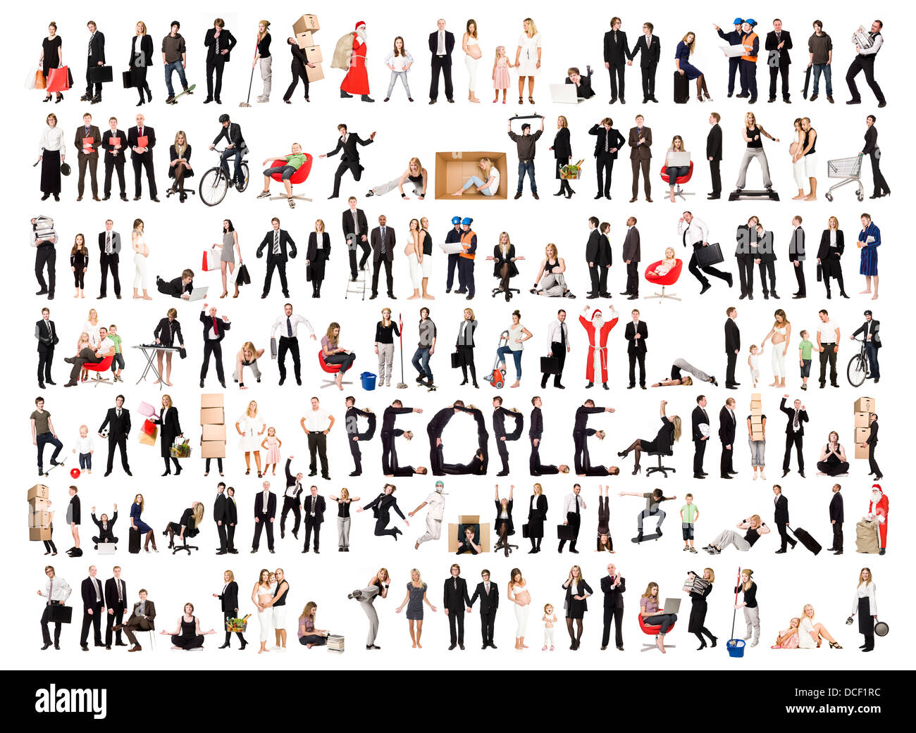 Collage of isolated people Stock Photo - Alamy