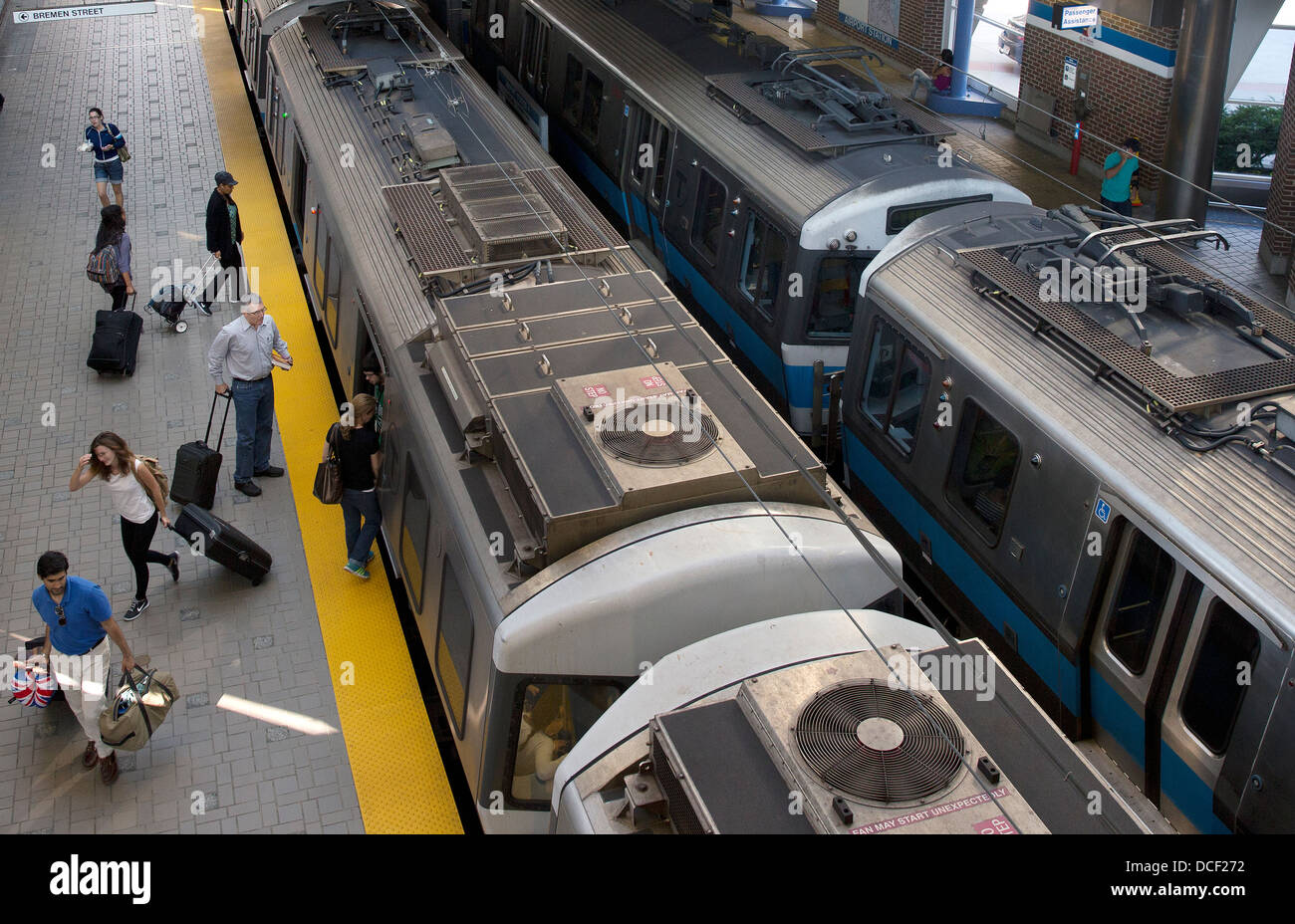 The Blue Line Logan Airport subway station, Boston, Massachusetts Stock ...