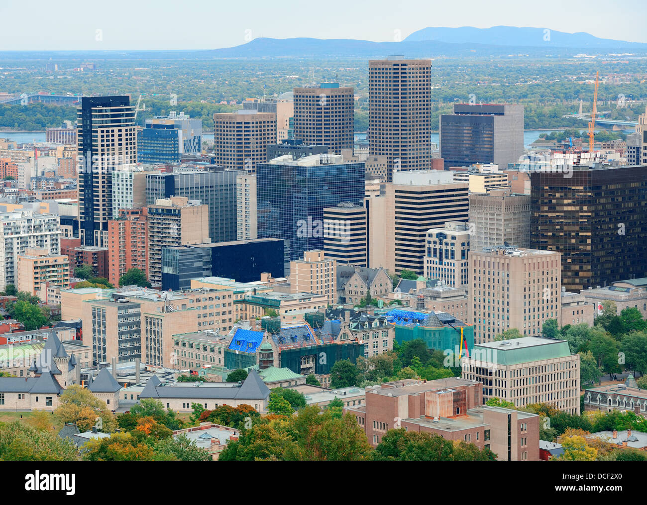 Montreal day view from Mont Royal with city skyline Stock Photo - Alamy