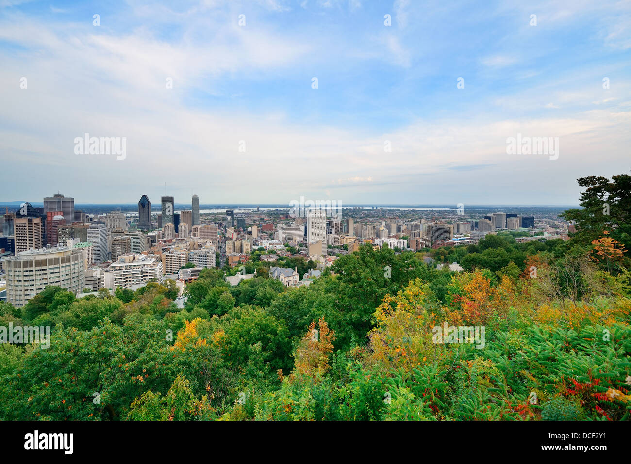 Montreal day view from Mont Royal with city skyline Stock Photo - Alamy