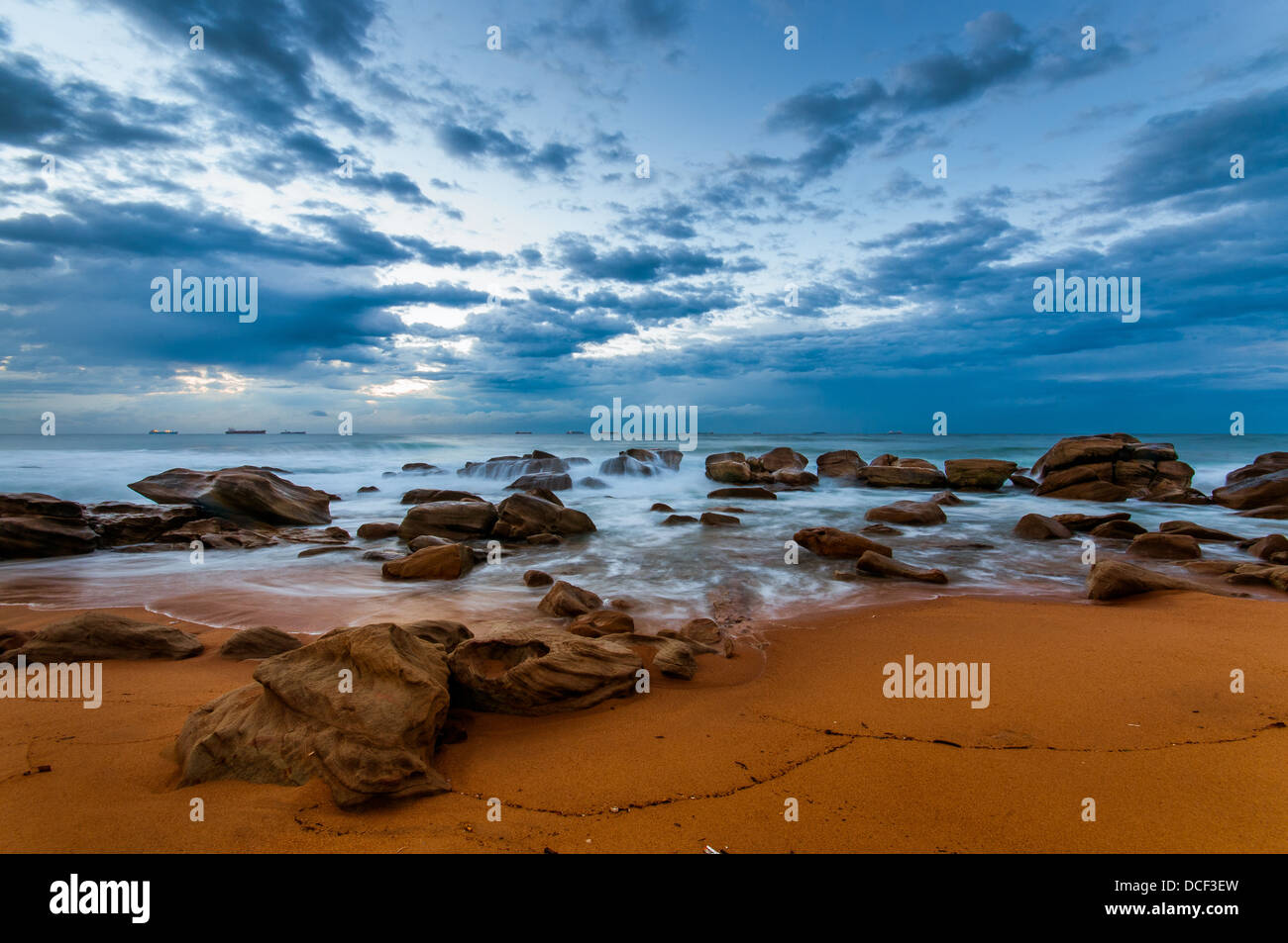 Umhlanga Rocks beach at daybreak Stock Photo - Alamy