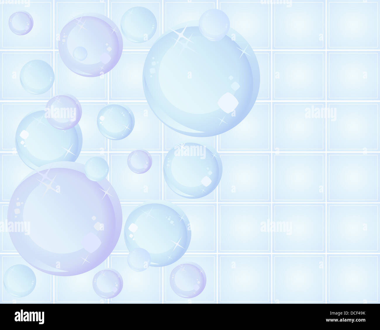 an illustration of stylized bubbles on a ceramic tile background with ...