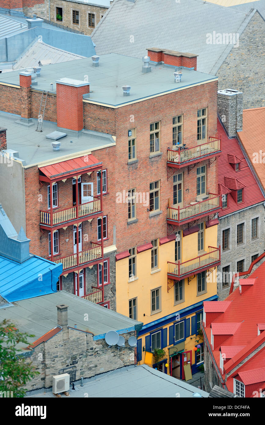 Colorful old roof of architecture in Quebec City Stock Photo - Alamy