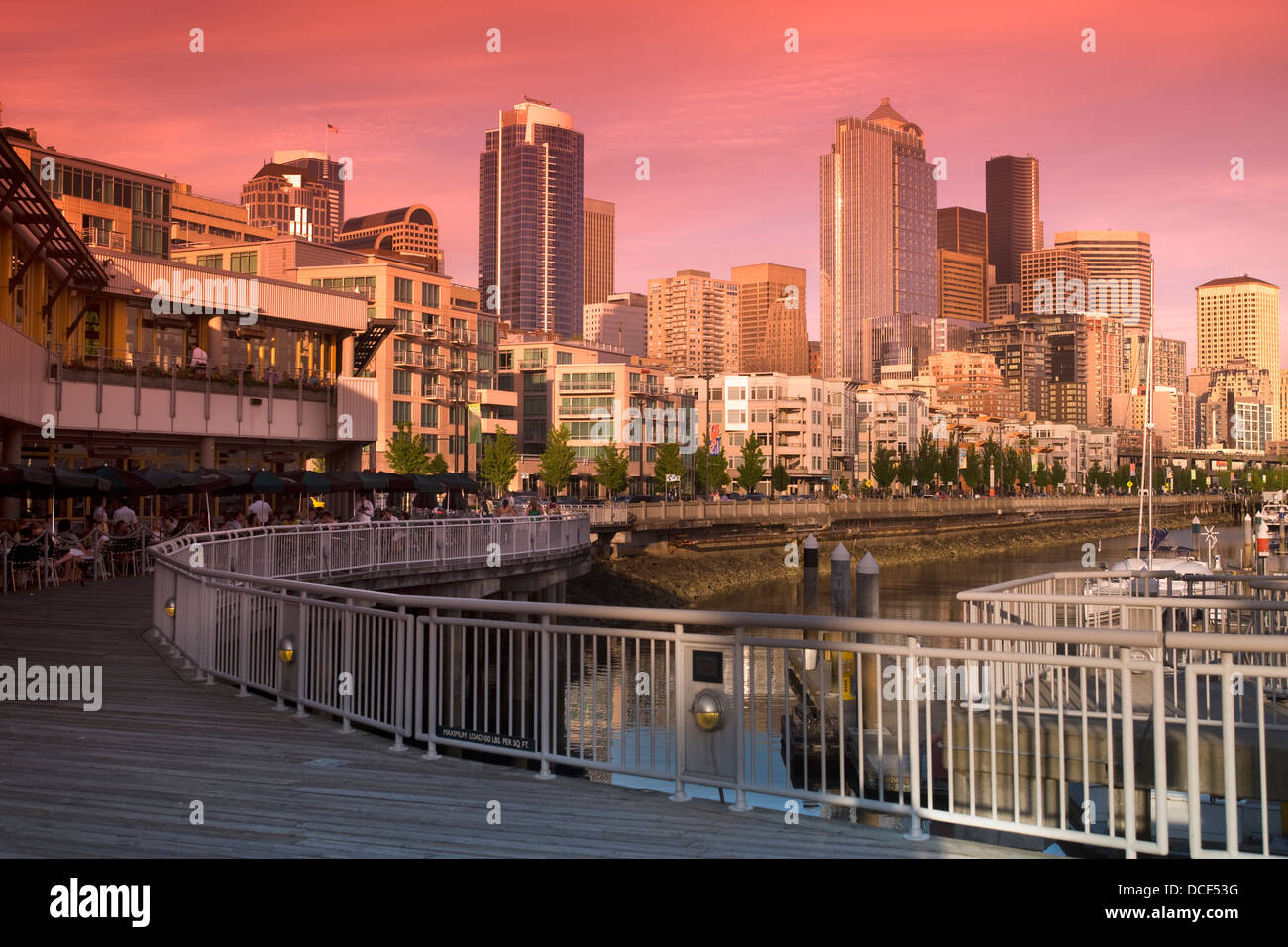 BOARDWALK PIER 66 BELL STREET MARINA DOWNTOWN SKYLINE SEATTLE ...