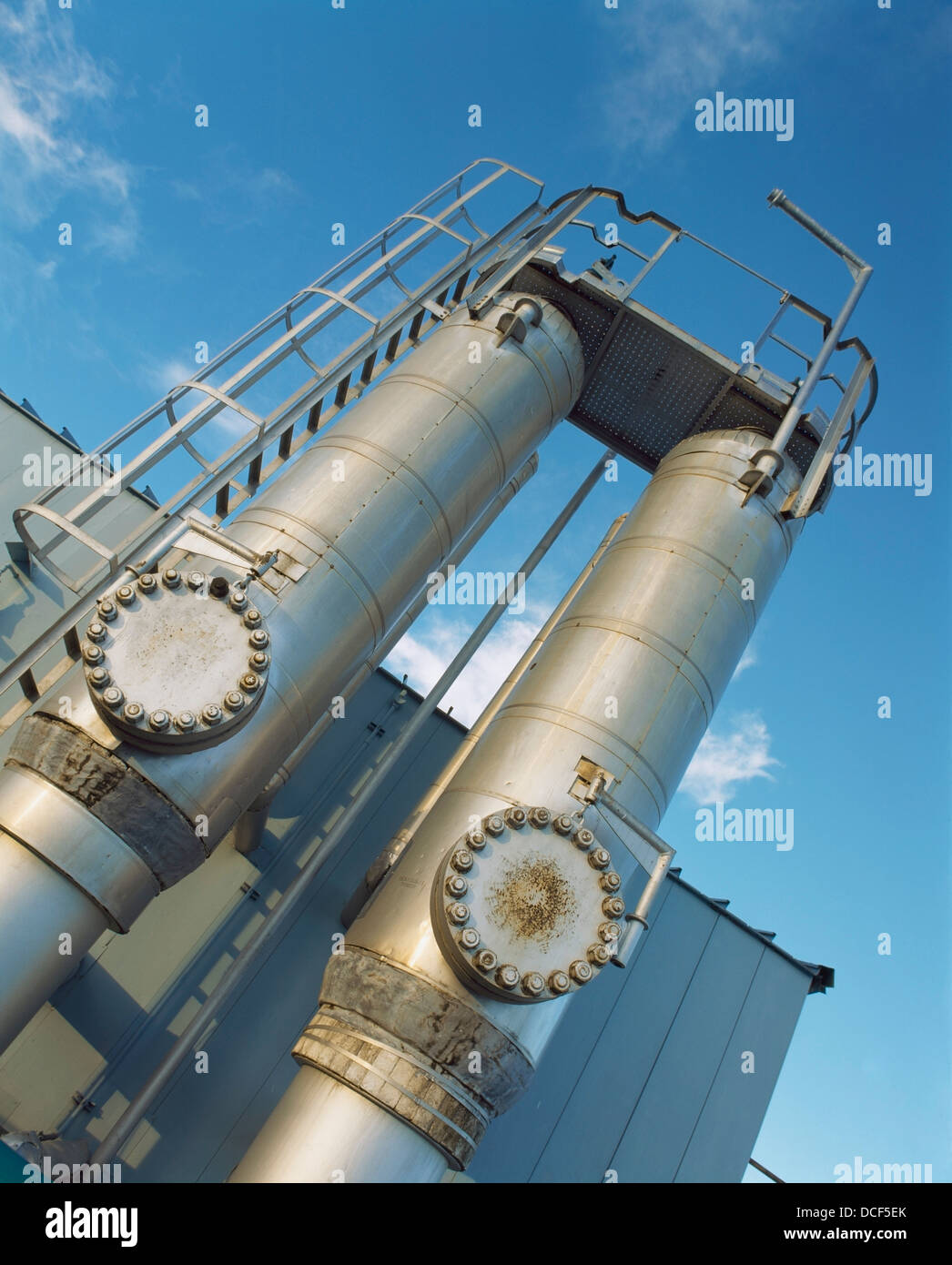 Smoke Stacks, Gas Plant Stock Photo - Alamy