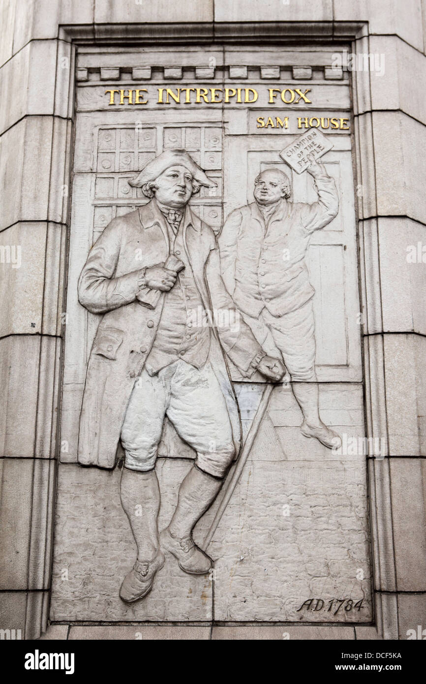 A bas relief sign for the Intrepid Fox in Soho, London, England Stock ...