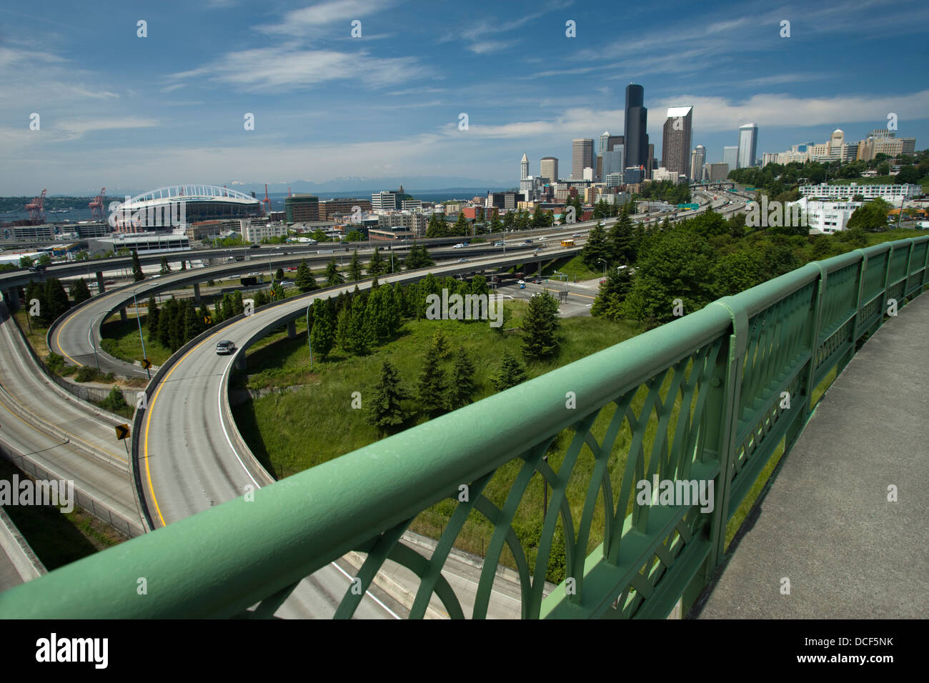 ROUTE 5 INTERSTATE HIGHWAY DOWNTOWN SKYLINE SEATTLE WASHINGTON STATE ...