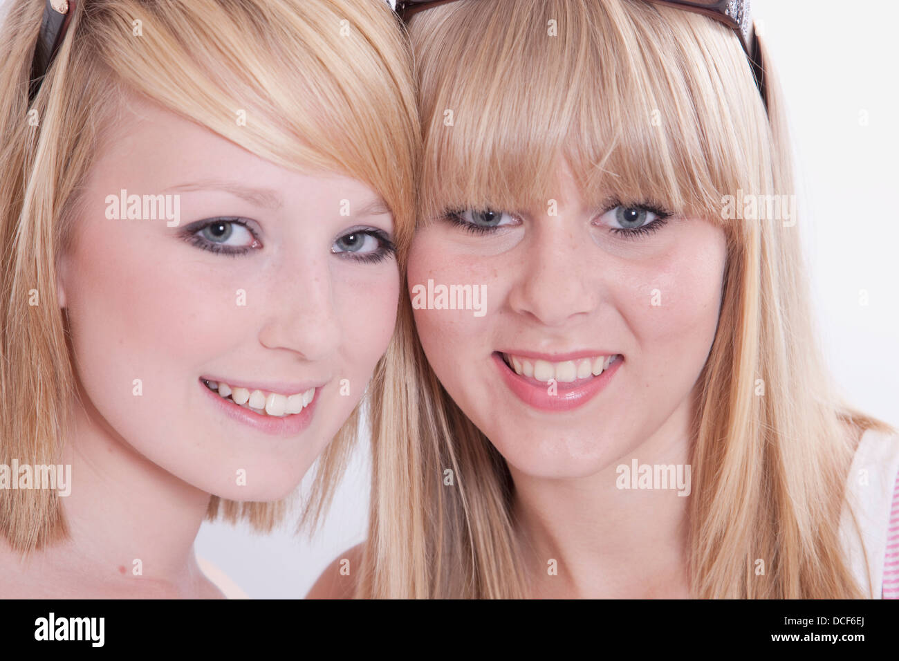 Portrait Of Two Girls Stock Photo - Alamy