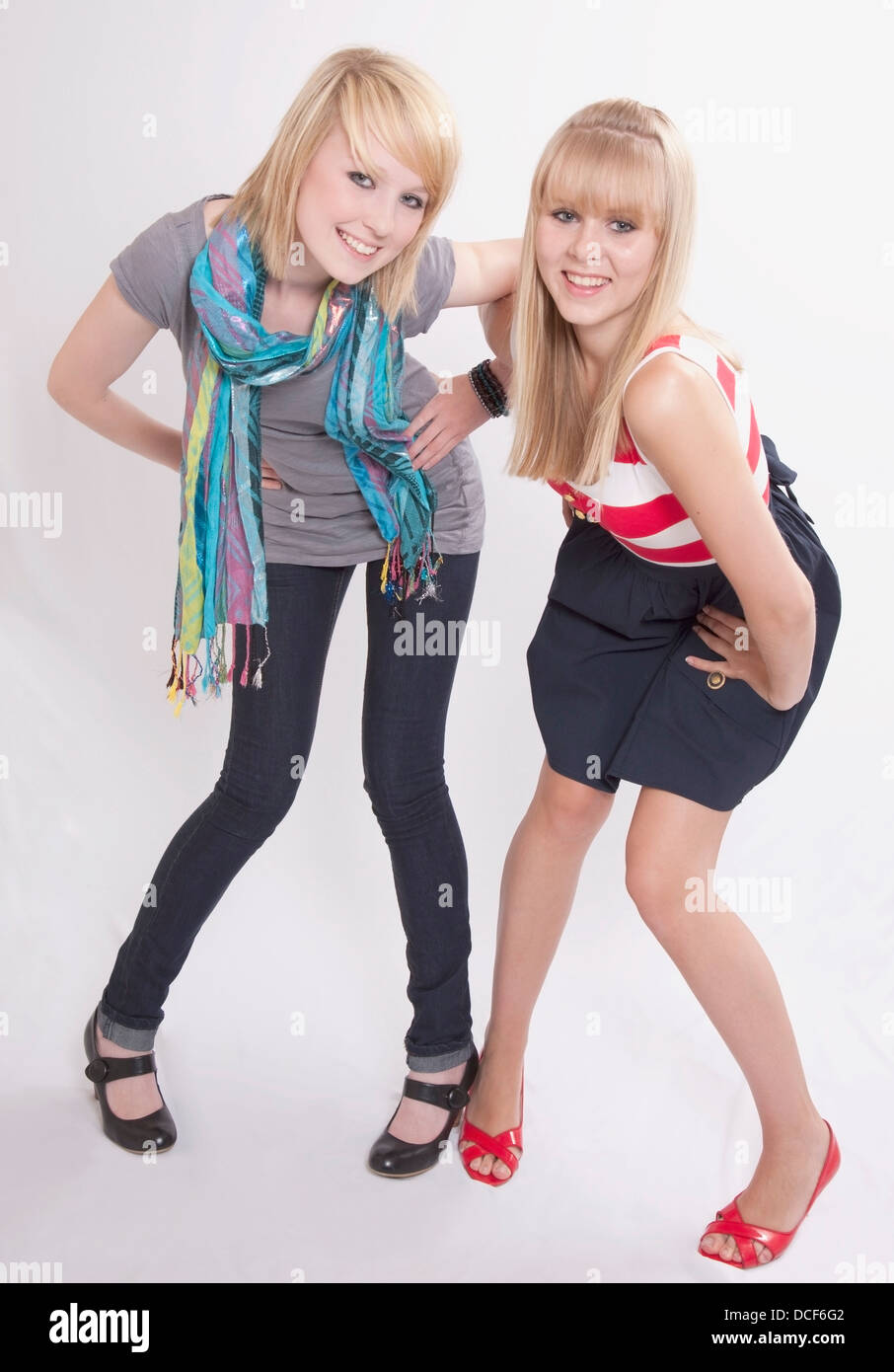 Portrait Of Two Girls Stock Photo - Alamy