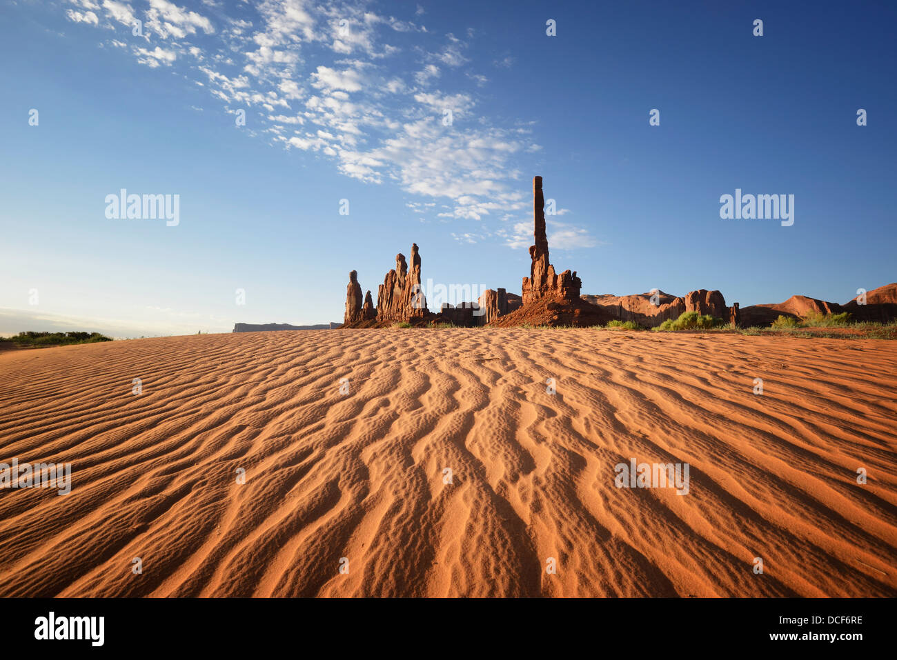 Sand Ripples And Rock Formation;Monument Valley Arizona Usa Stock Photo ...
