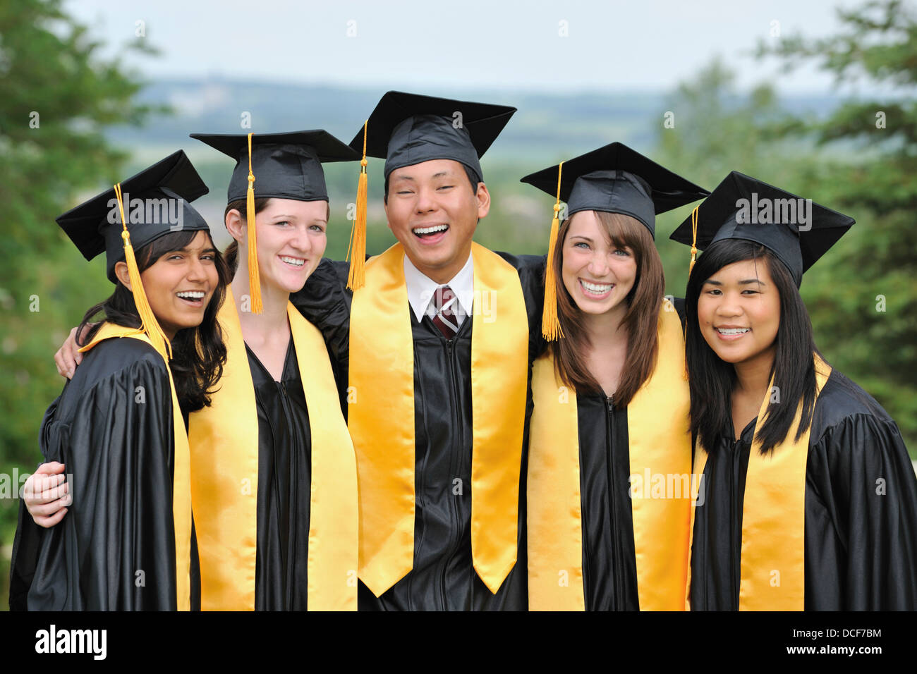 Diverse University Graduates Outside Together Stock Photo - Alamy