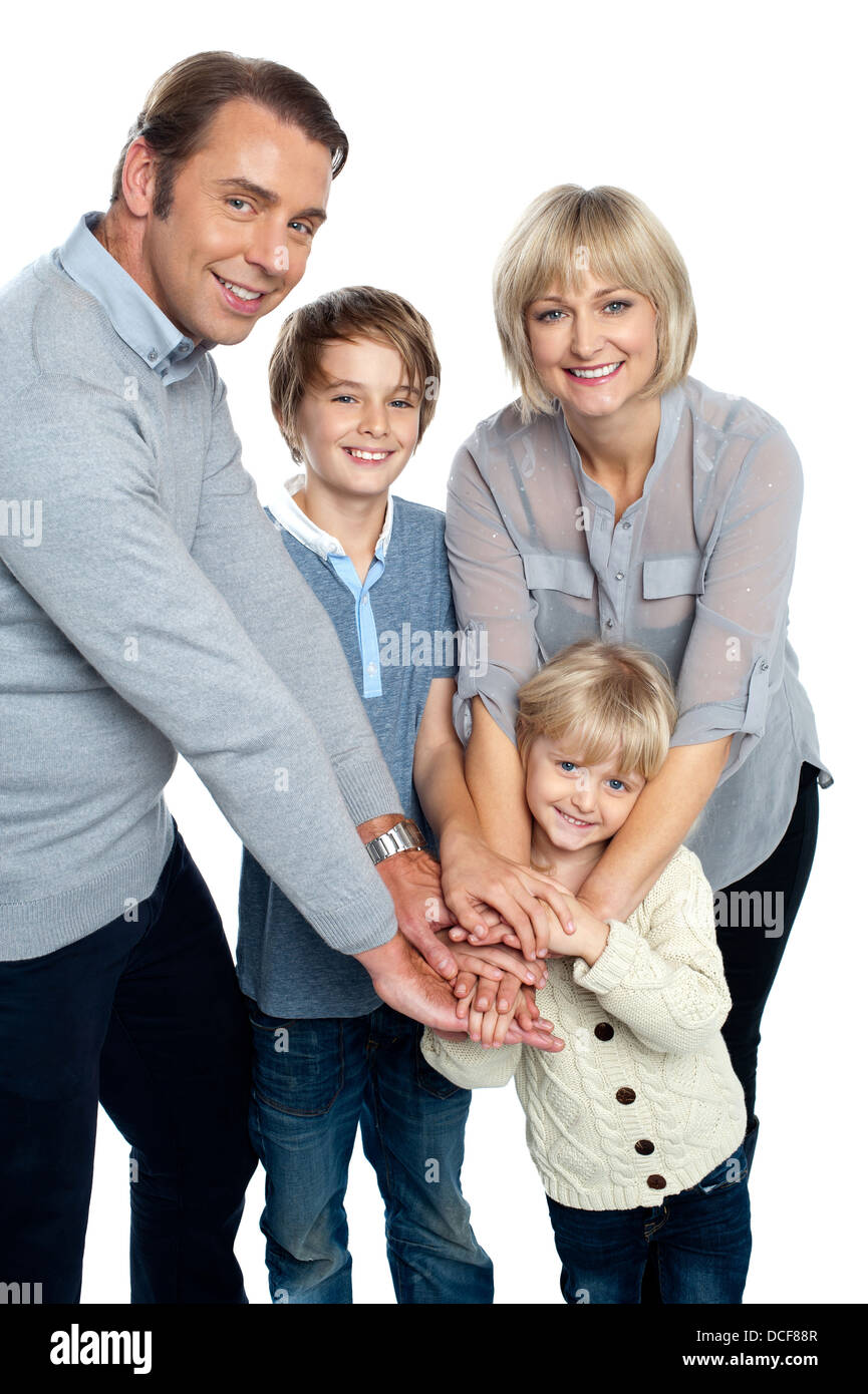 Family representing the concept of Unity is strength Stock Photo - Alamy