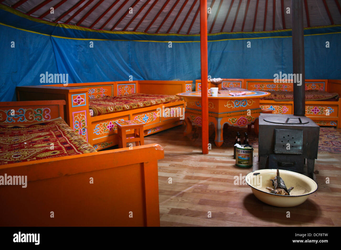 Traditional Mongolian family yurt or ger in the Terelj area, not far ...