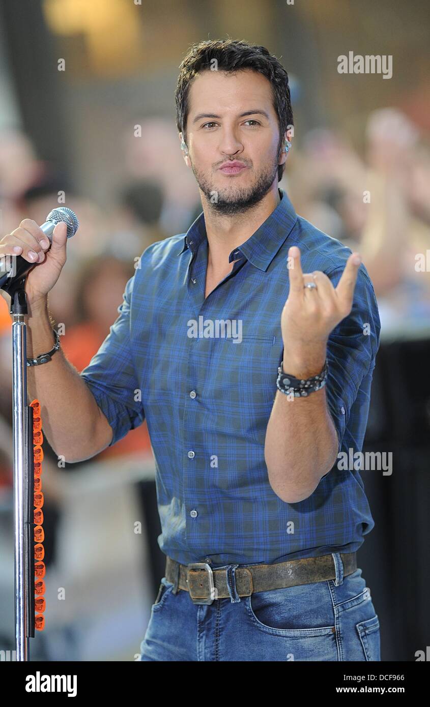 New York, NY. 16th Aug, 2013. Luke Bryan on stage for NBC Today Show ...