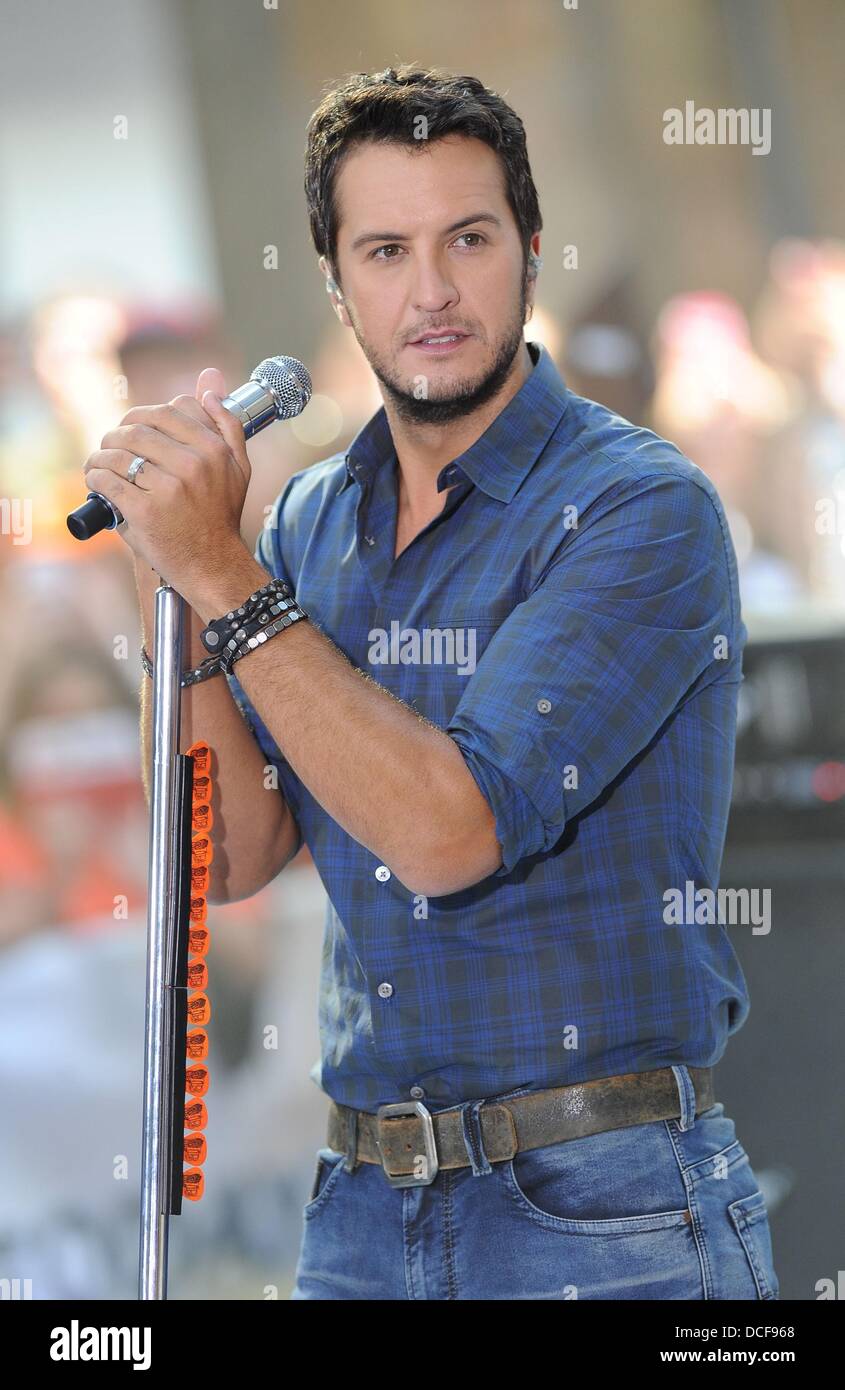 New York, NY. 16th Aug, 2013. Luke Bryan on stage for NBC Today Show ...