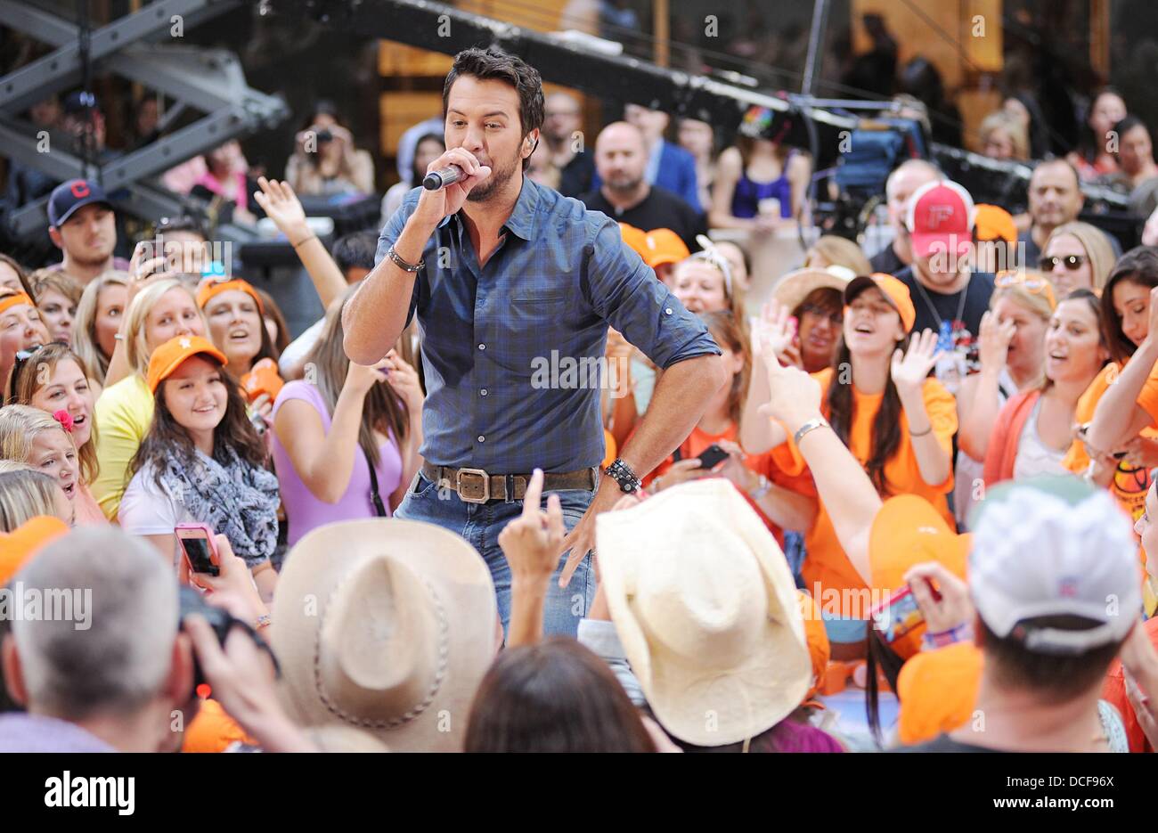 New York, NY. 16th Aug, 2013. Luke Bryan on stage for NBC Today Show ...