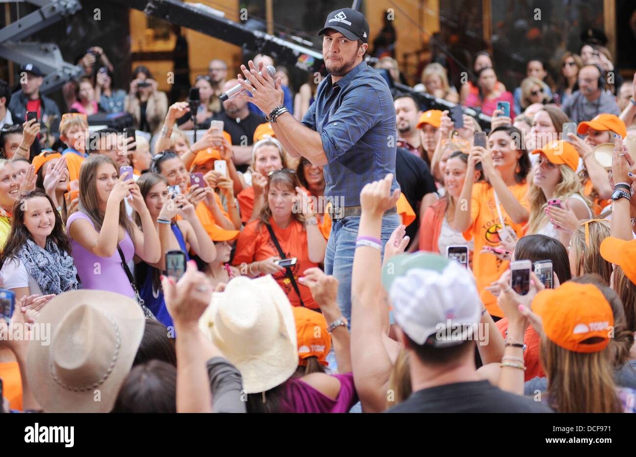 New York, NY. 16th Aug, 2013. Luke Bryan on stage for NBC Today Show ...
