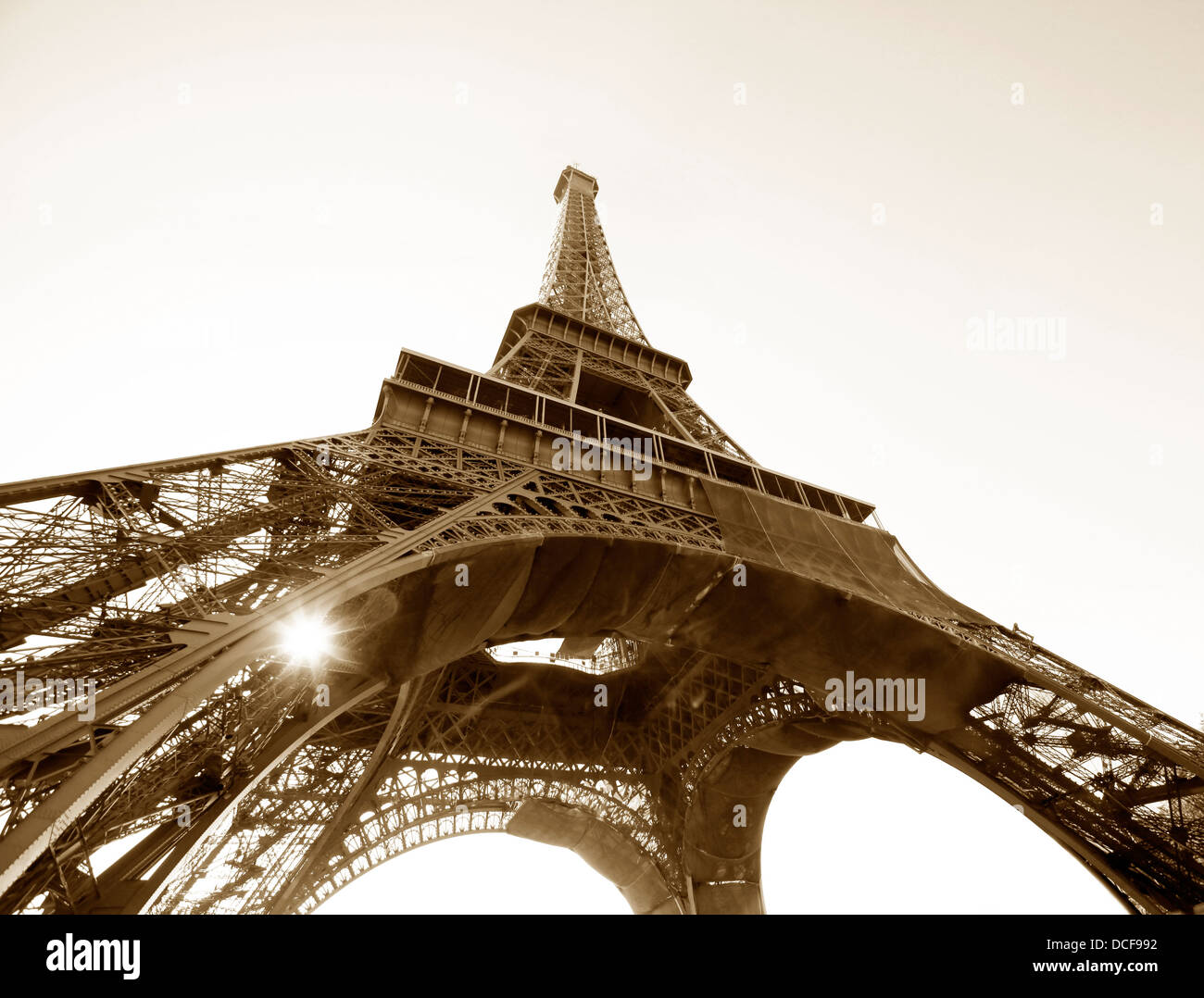 Eiffel tower paris angled hi-res stock photography and images - Alamy