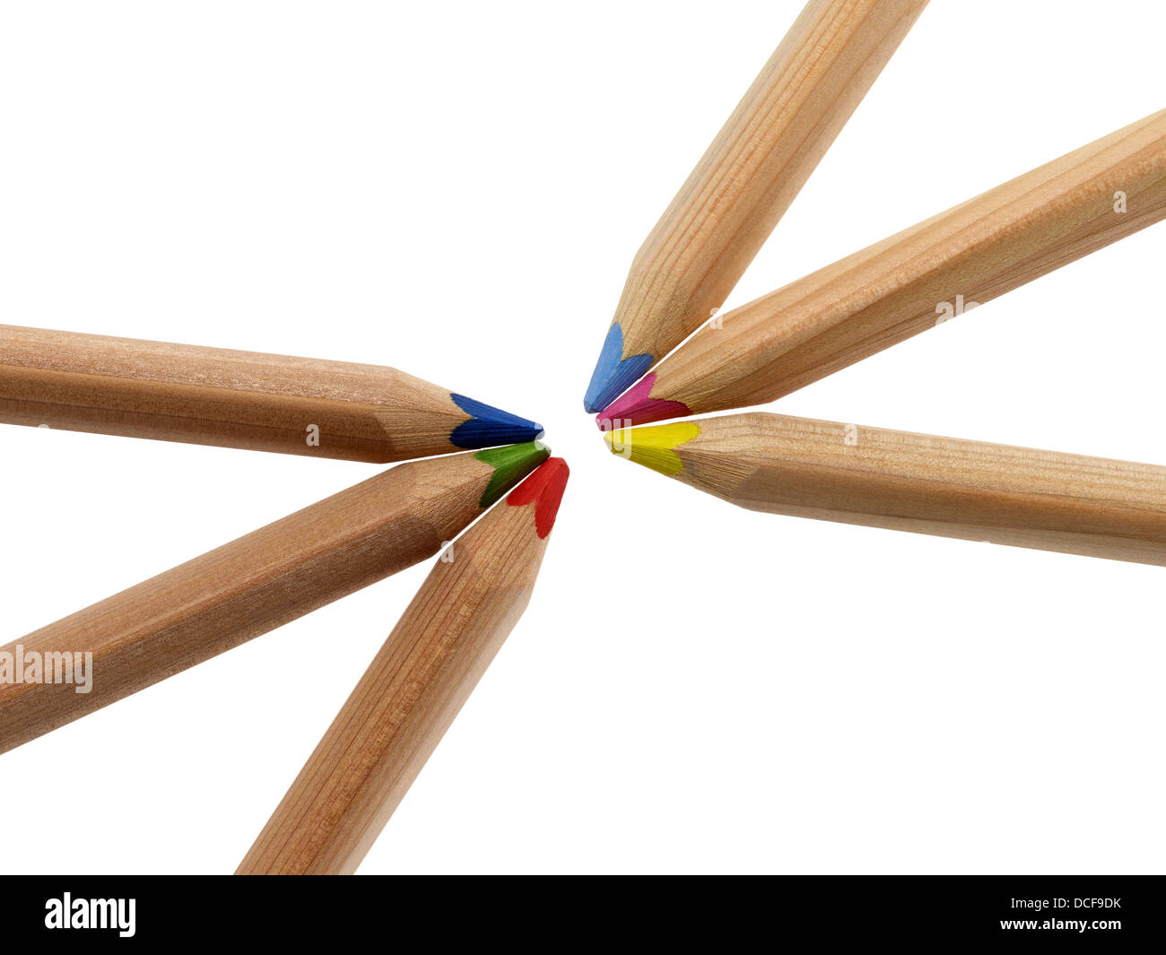 some pencils with different colors in white back Stock Photo - Alamy