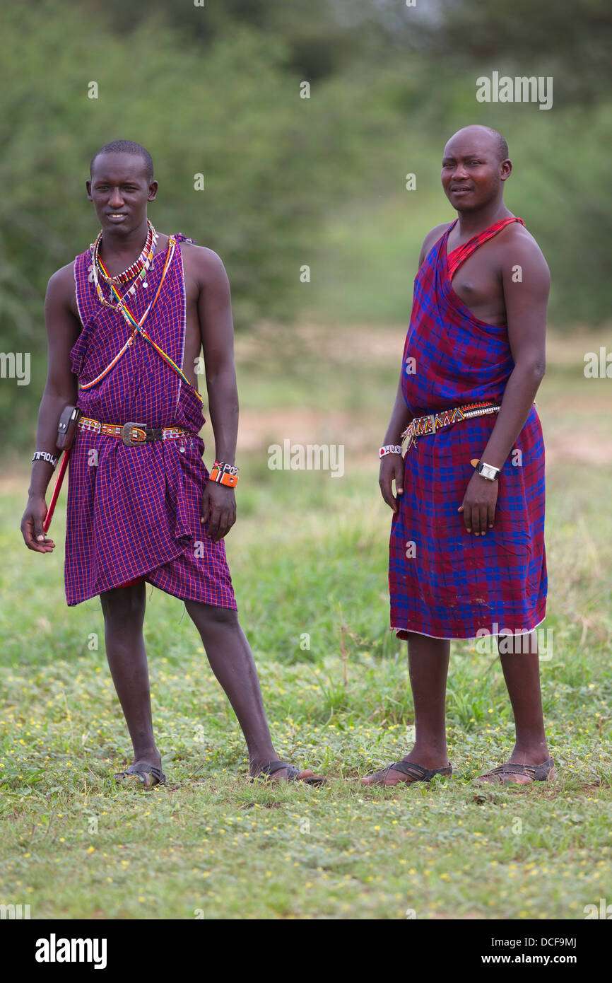 Two Masai tribesman. Richard on the left. Jackson on the right ...