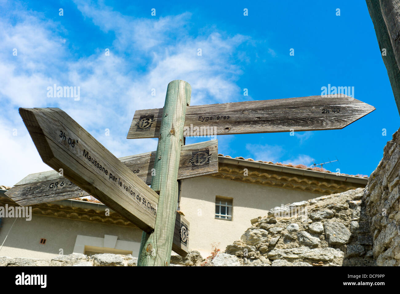 A French Wooden Sign Post at St Remy Stock Photo - Alamy