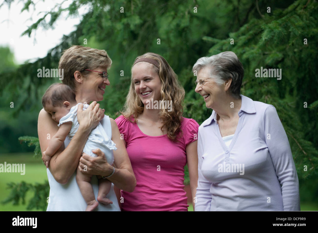 Four Generations Of Women Stock Photo - Alamy