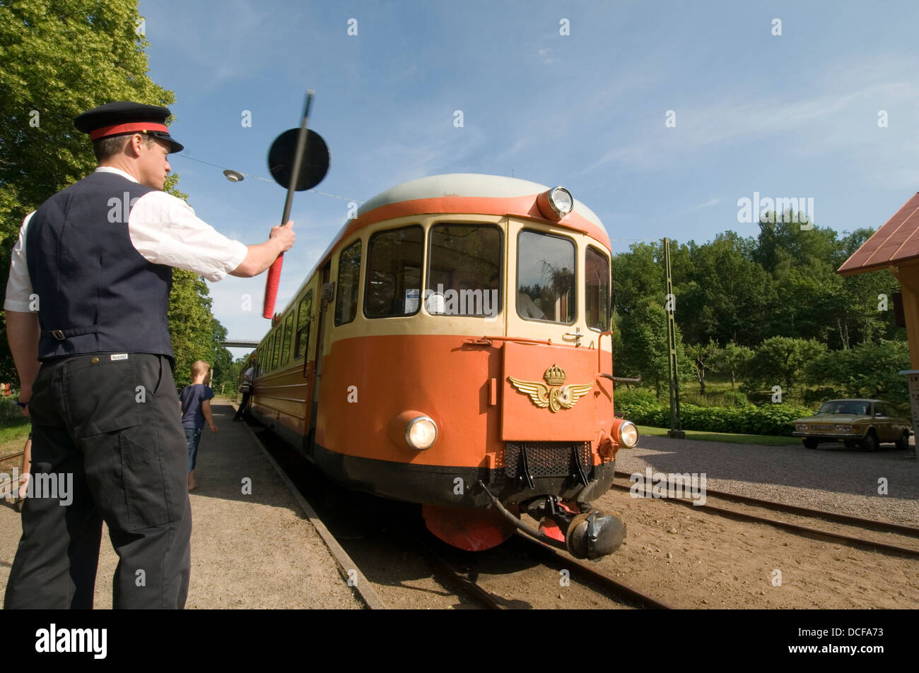 swedish railway railways guard guards station regional train trains ...