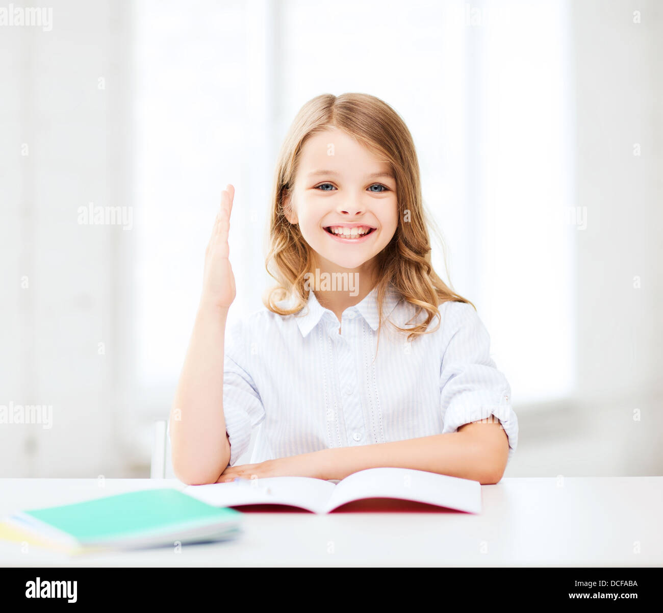 student girl studying at school Stock Photo - Alamy