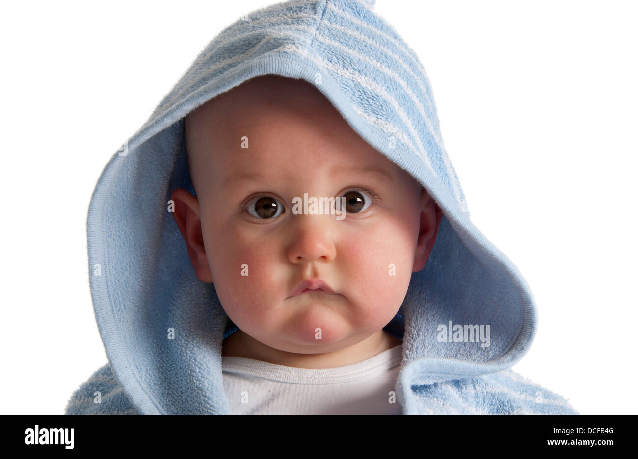 Little baby boy with a hood Stock Photo - Alamy
