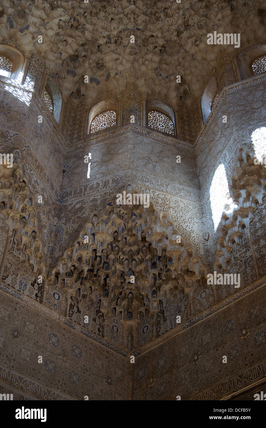 mocarabes in the room of the Abencerrajes, Nasrid palaces, Alhambra of ...