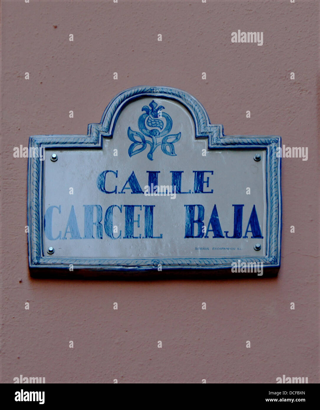 a street sign with a pomegranate, Granada, Spain Stock Photo - Alamy