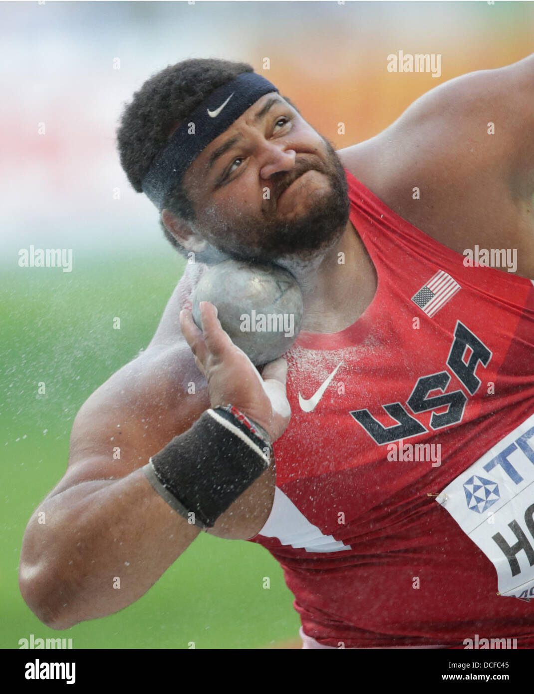 Moscow, Russia. 16th Aug, 2013. Reese Hoffa of the USA competes in the ...