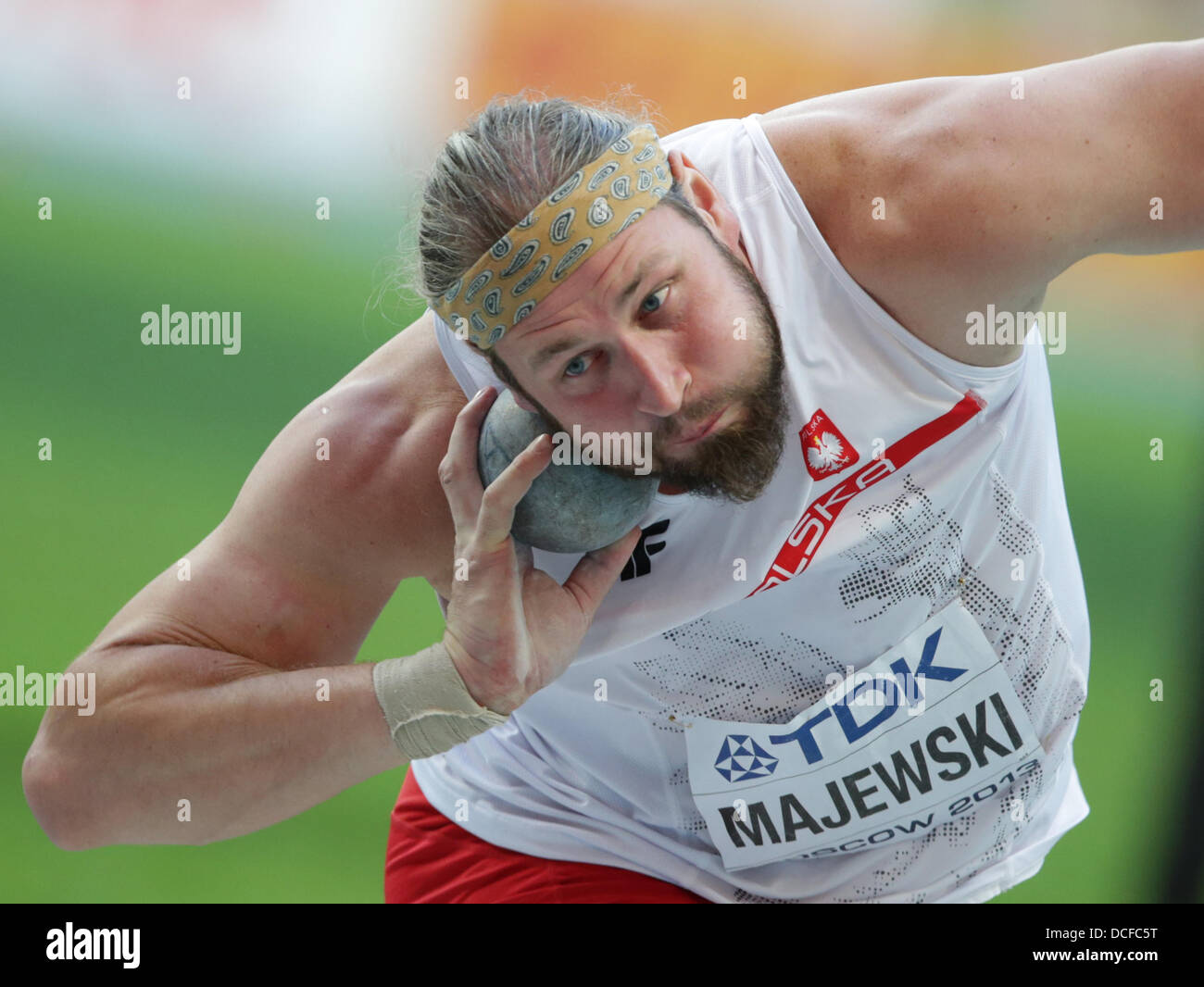 Moscow, Russia. 16th Aug, 2013. Tomasz Majewski of Poland competes in ...