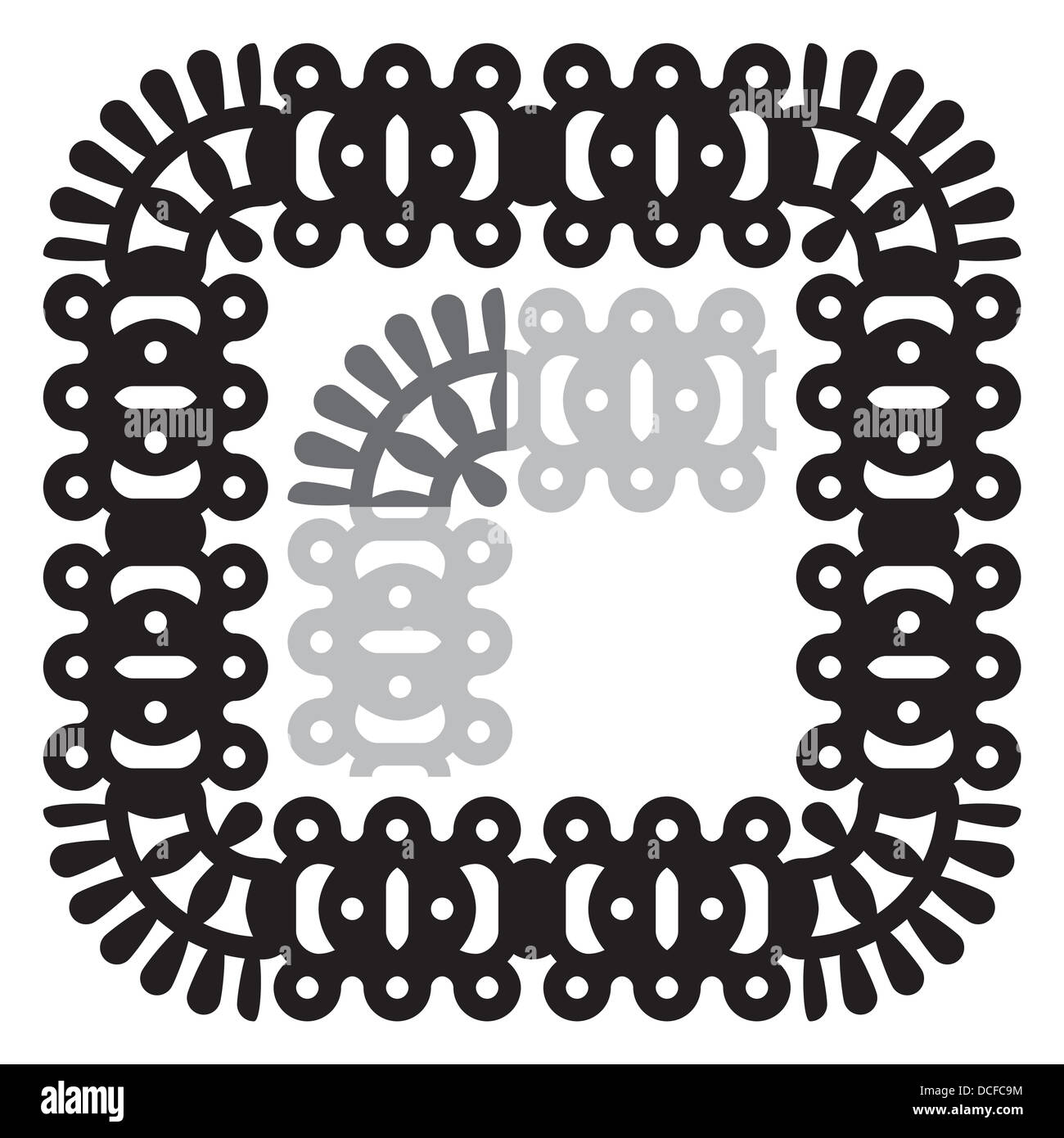 Isolated frame decoration made out of simple shapes and lines Stock ...